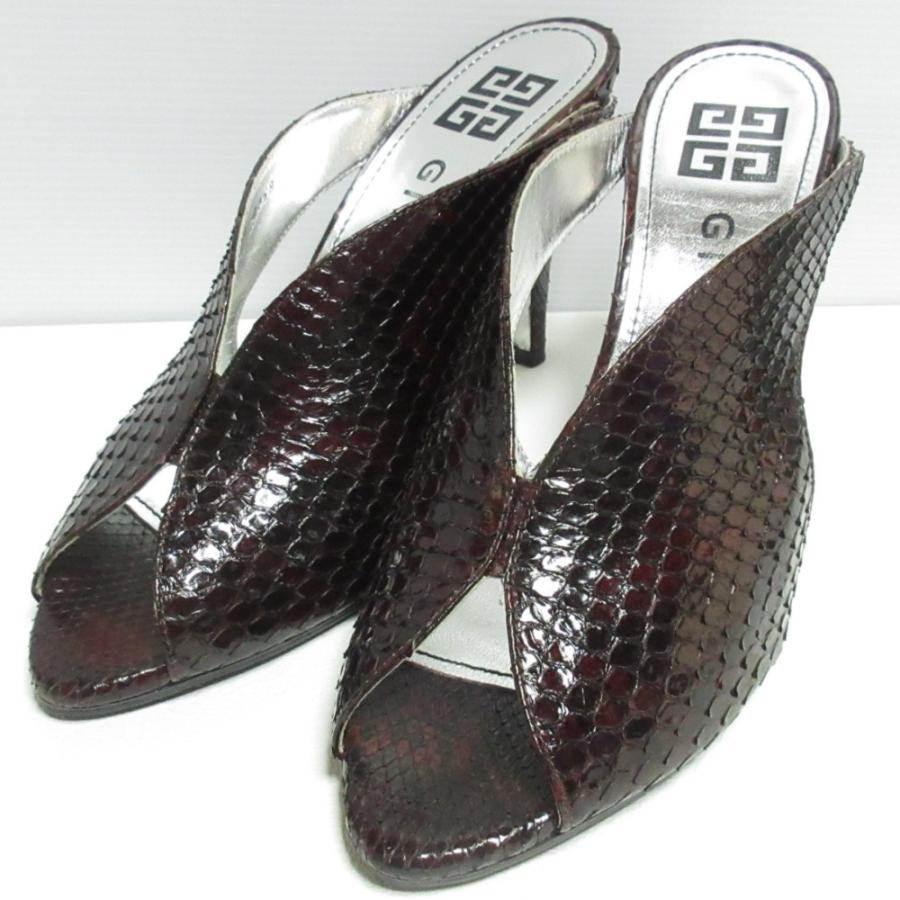 GIVENCHY 美品 ジバンシィ パイソンレザー オープントゥ サンダル 36 23cm相当 ブラウン レディース 古着 中古 : ブランド古着のリュクス - 通販 - Yahoo!ショッピング