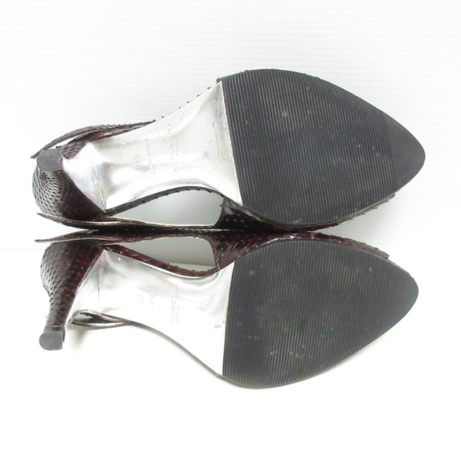 GIVENCHY 美品 ジバンシィ パイソンレザー オープントゥ サンダル 36 23cm相当 ブラウン レディース 古着 中古 : ブランド古着のリュクス - 通販 - Yahoo!ショッピング