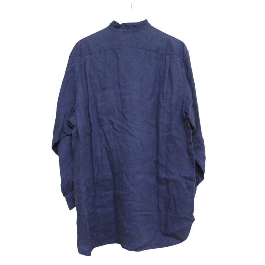 COMOLI 美品 21SS コモリ リネン Wクロス プルオーバー バンドカラーシャツ 1 ネイビー メンズ 古着 中古 : ブランド古着のリュクス - 通販 - Yahoo!ショッピング