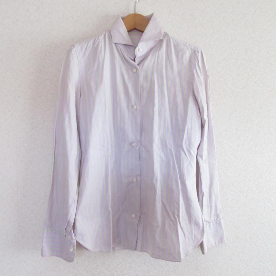 BARBA 良品 バルバ ストライプ柄 長袖 シャツ ブラウス 38 ピンク レディース 古着 中古 : ブランド古着のリュクス - 通販 - Yahoo!ショッピング