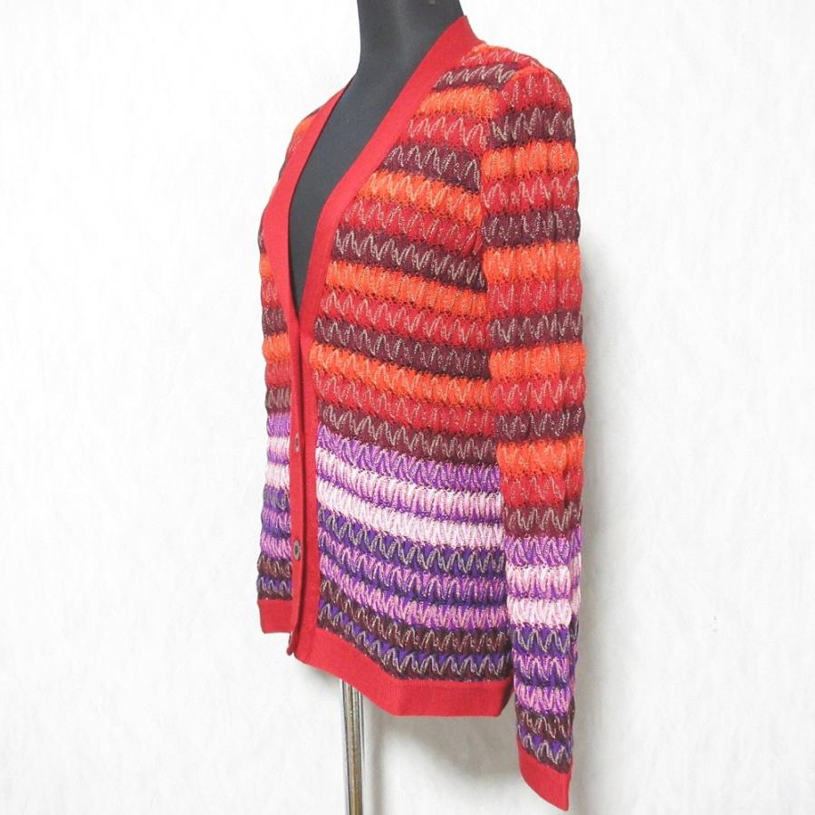 MISSONI 良品 ミッソーニ シェブロン クロッシェ ニットカーディガン 40 レッド レディース 古着 中古 : ブランド古着のリュクス - 通販 - Yahoo!ショッピング