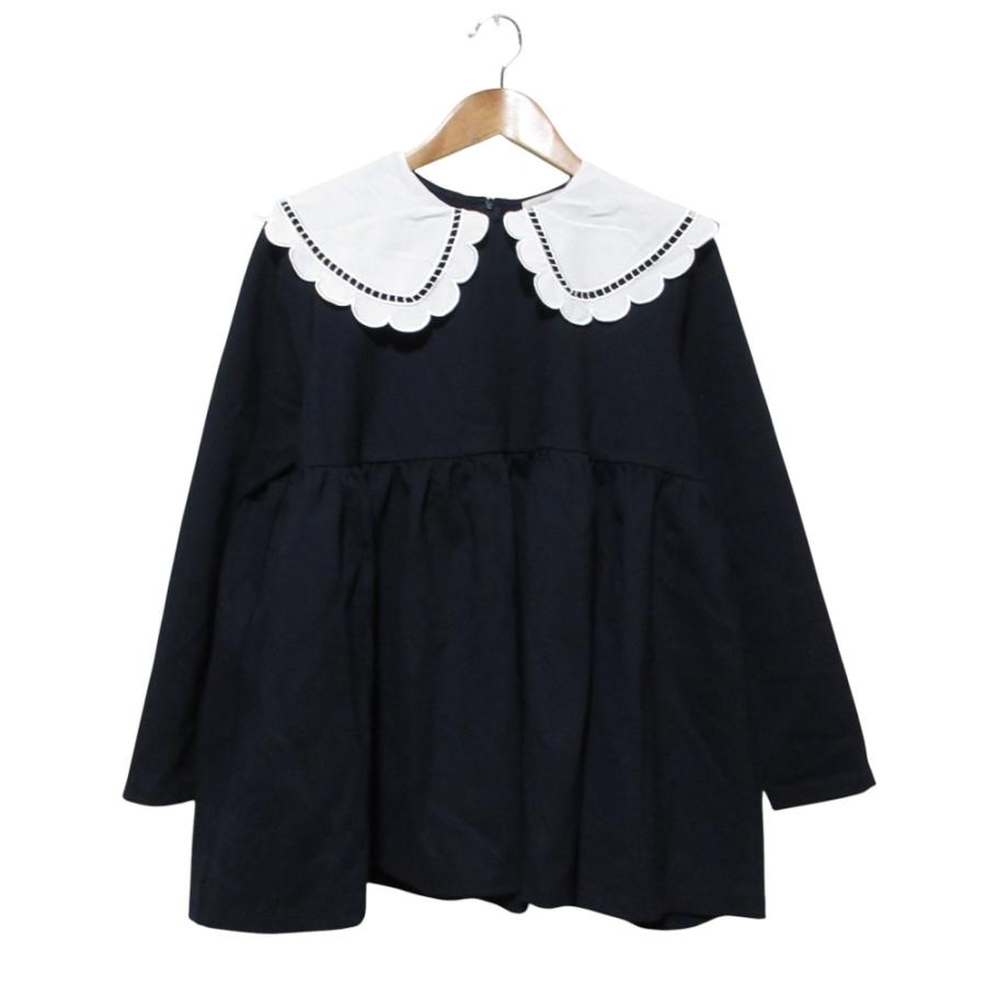 Yori 美品 24SS YORI ヨリ スカラップカラー フレア ペプラム カットソー ブラウス ネイビー レディース 古着 中古 : ブランド古着のリュクス - 通販 - Yahoo!ショッピング