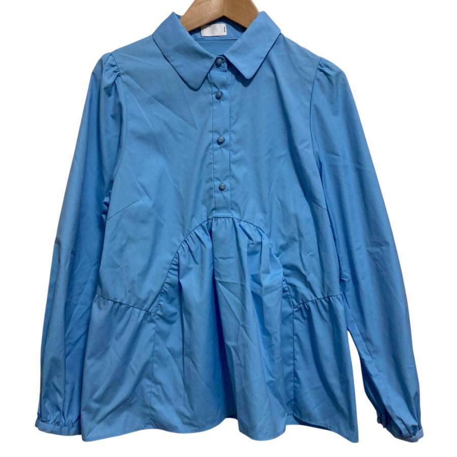 Sono 美品 SONO ソーノ フェミニニティ ノーブルブラウス 長袖 ペプラム シャツ S241BV016 サイズ1 ライトブルー ...