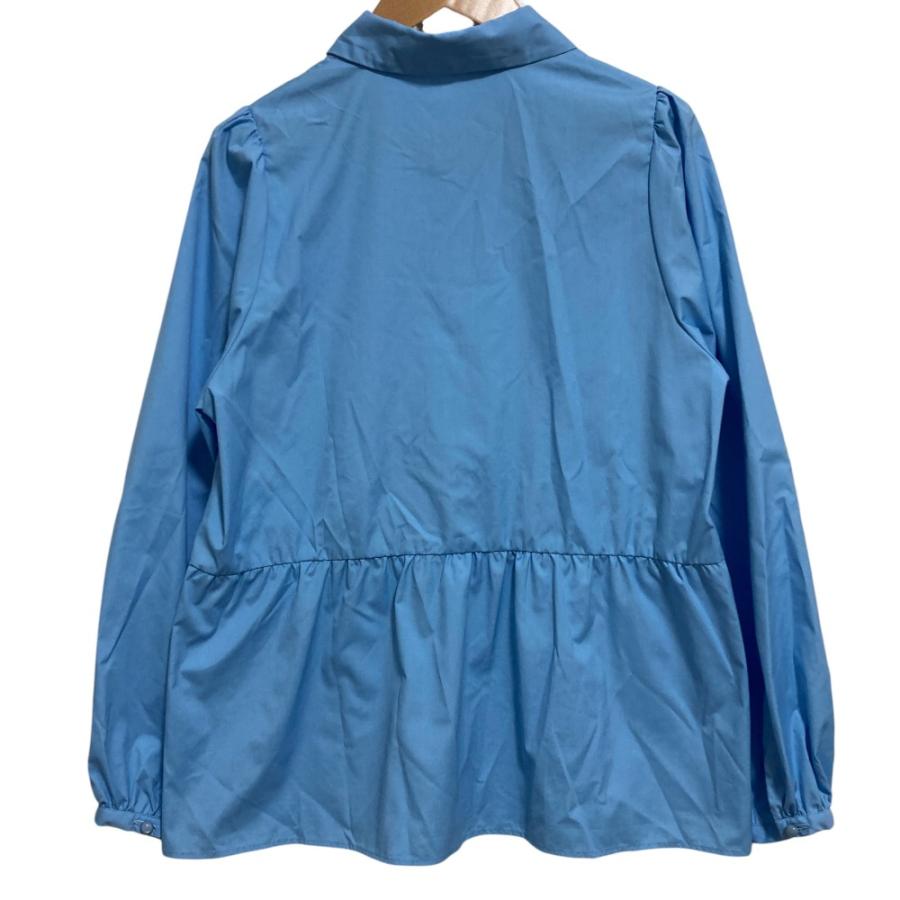 Sono 美品 SONO ソーノ フェミニニティ ノーブルブラウス 長袖 ペプラム シャツ S241BV016 サイズ1 ライトブルー ...