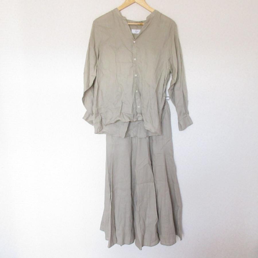SLOBE IENA 美品 22SS スローブイエナ European Flax オーバーシャツ ロングスカート セットアップ F/36 ベージュ レディース 古着 中古 : ブランド古着の ...