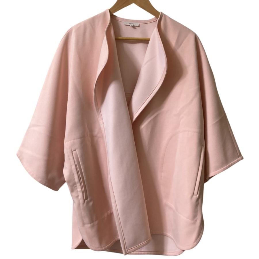 Yori 美品 yori ヨリ スプリングカラージャケット オーバーサイズ ノーカラー ハーフコート 38 ピンクベージュ レディース 古着 中古 : ブランド古着のリュクス - 通販 ...