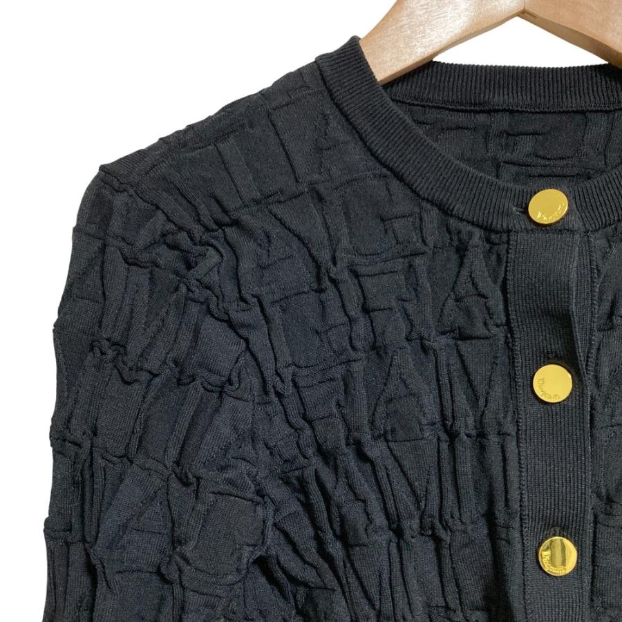 Diagram 美品 25SS ダイアグラム グレースコンチネンタル モノグラムニットカーディガン 0325153351 サイズ36 ブラック レディース 古着 中古 : ブランド古着の ...