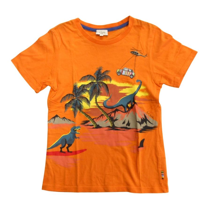 Paul Smith 良品 JUNIOR ポールスミス ジュニア 恐竜 プリント Tシャツ カットソー 8A 110〜120 オレンジ キッズ 古着 中古 : ブランド古着のリュクス - 通販 ...