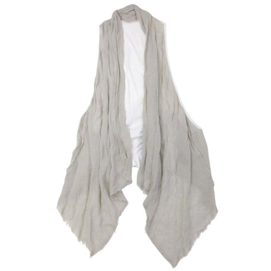 bajra 良品 バジュラ リネン混 異素材切替 アシンメトリーヘム カットオフベスト ジレ カットソー 羽織 0 ライトカーキ×ホワイト レディース 古着 中古 : ブランド古着のリュクス ...