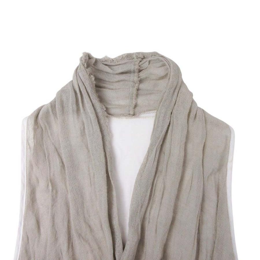 bajra 良品 バジュラ リネン混 異素材切替 アシンメトリーヘム カットオフベスト ジレ カットソー 羽織 0 ライトカーキ×ホワイト レディース 古着 中古 : ブランド古着のリュクス ...