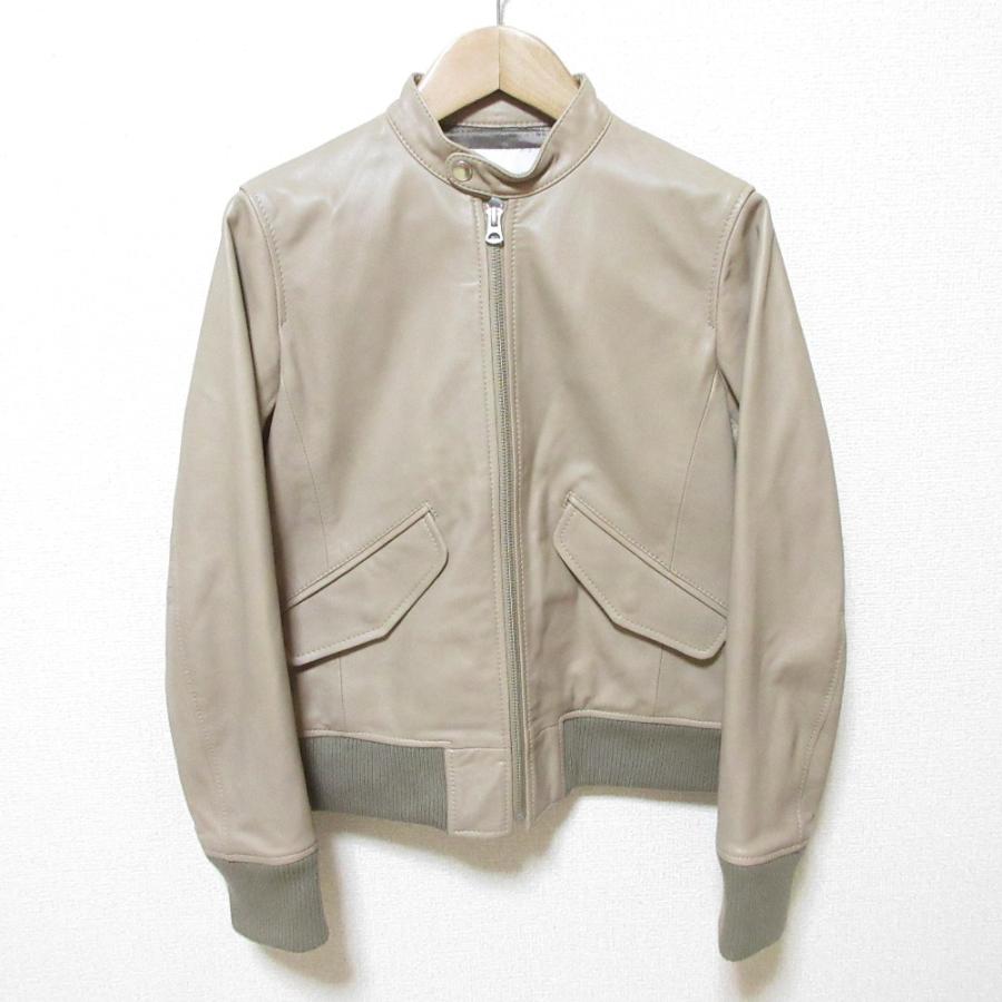 FRAMeWORK 美品 フレームワーク レザー シングルライダースジャケット 36 ベージュ レディース 古着 中古 : ブランド古着のリュクス - 通販 - Yahoo!ショッピング