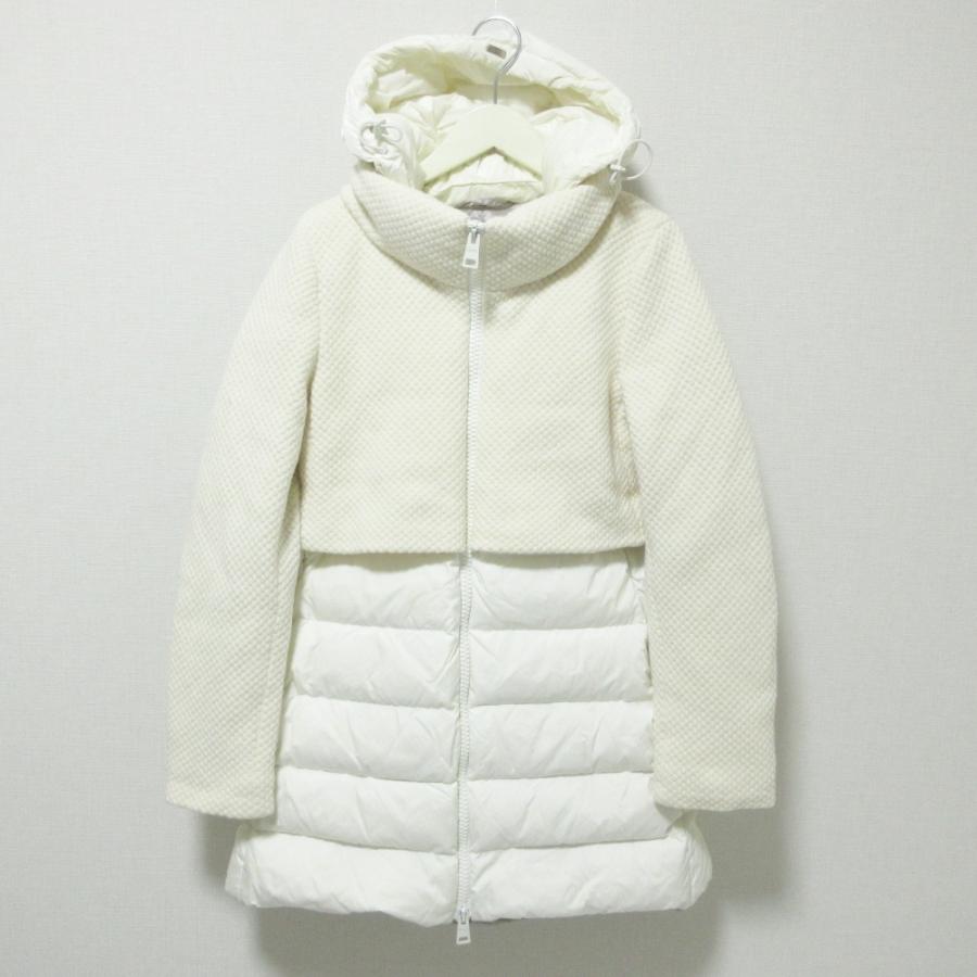 HERNO 良品 ヘルノ フード2WAY レイヤード ニット ダウンジャケット ダウンコート 42 アイボリー レディース 古着 中古 : ブランド古着のリュクス - 通販 - Yahoo ...