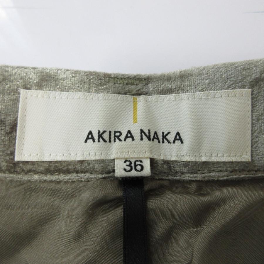 美品 AKIRA NAKA アキラナカ ベロア アコーディオンプリーツパンツ ワイド スラックス AP1724GO 36 メタリックグレー レディース 古着 中古 : ブランド古着のリュクス ...