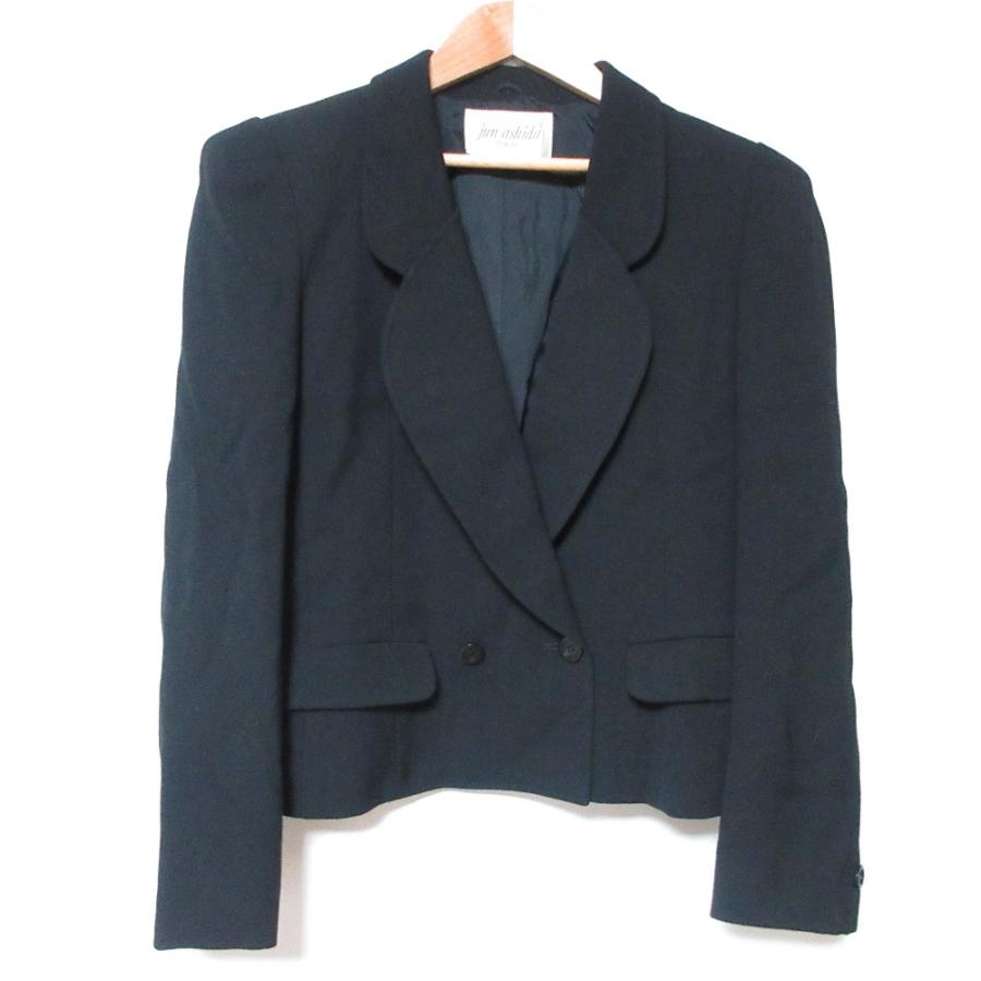 JUN ASHIDA 美品 ジュンアシダ ヴィンテージ ウール ダブル テーラードジャケット サイズ9 ブラック レディース 古着 中古 : ブランド古着のリュクス - 通販 - Yahoo ...