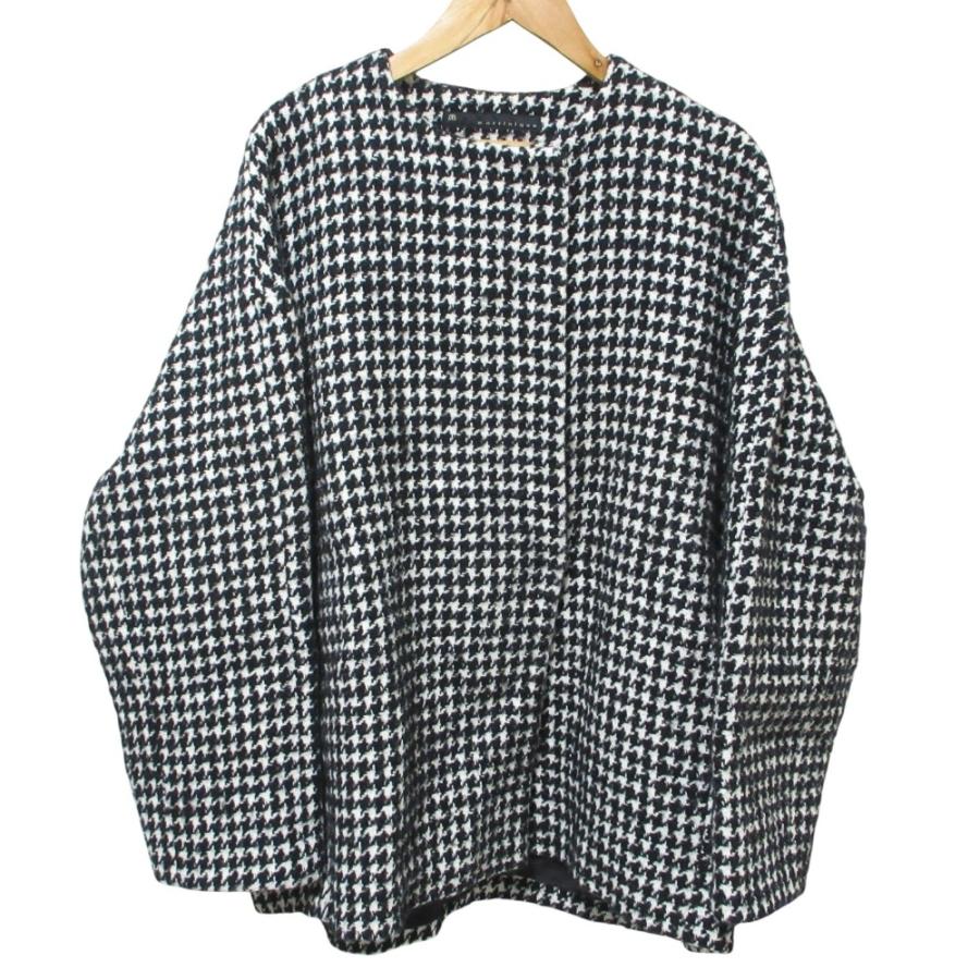 martinique 美品 マルティニーク 千鳥格子柄 メルトンショートコート ジャケット ホワイト×ブラック レディース 古着 中古 : ブランド古着のリュクス - 通販 - Yahoo ...