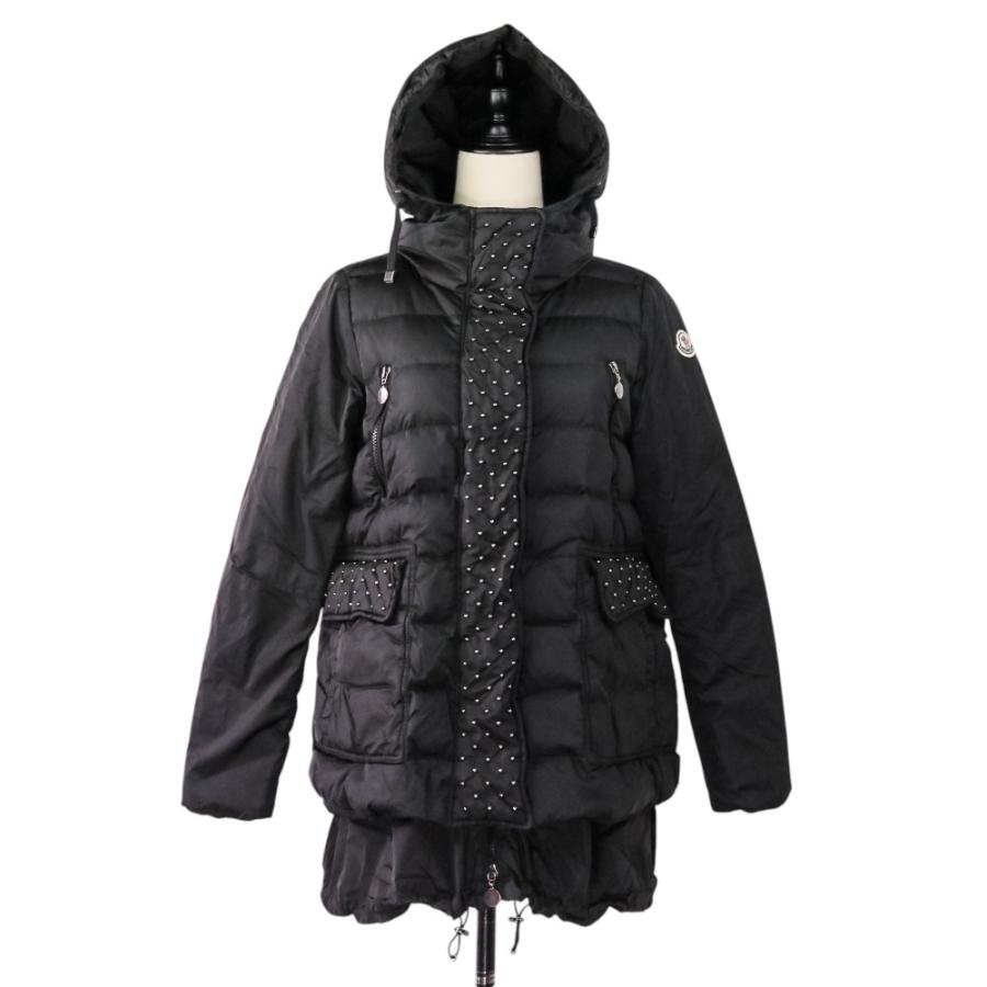 MONCLER 良品 モンクレール LUSTRE スタッズ ダウンジャケット サイズ1 ブラック レディース 古着 中古 : ブランド古着のリュクス - 通販 - Yahoo!ショッピング