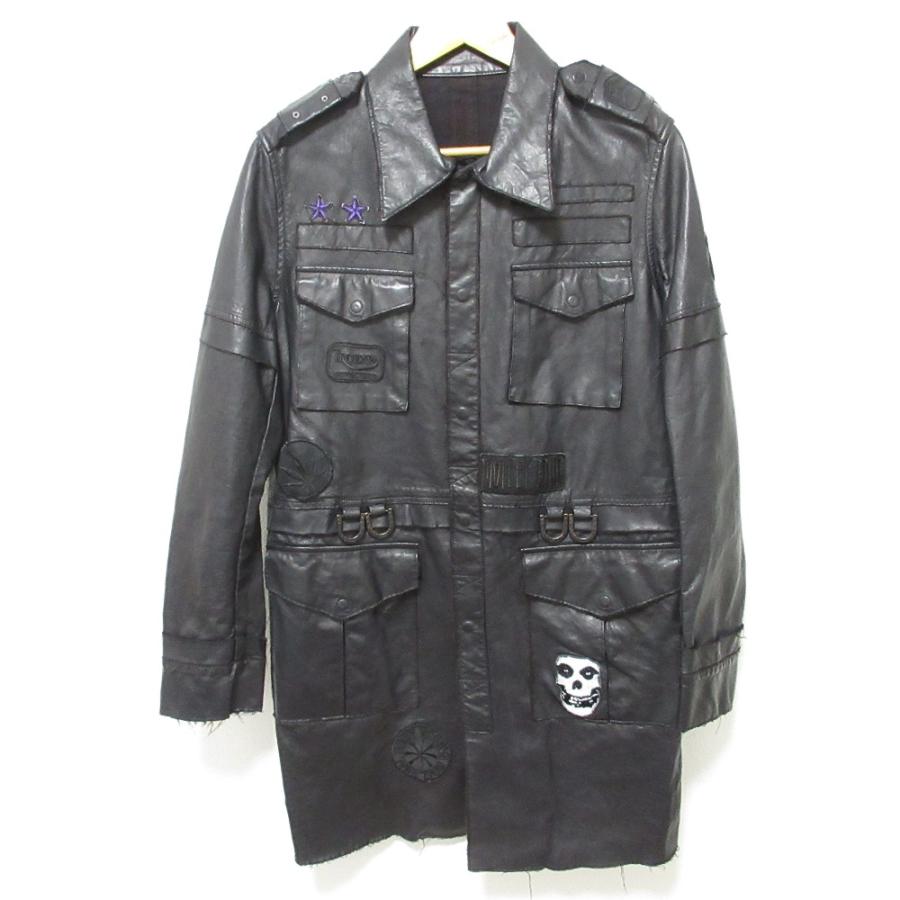 Roen ロエン ロック ワッペン 刺繍 ディアスキン ロングコート サイズ46 ブラック メンズ 古着 中古 : ブランド古着のリュクス - 通販 - Yahoo!ショッピング