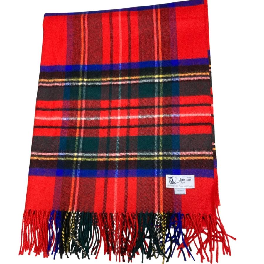 Johnstons of Elgin（ジョンストンズ オブ エルガン） 美品 カシミア100％ タータンチェック 大判マフラー ストール マフラー レッド レディース 古着 中古 : ブランド ...