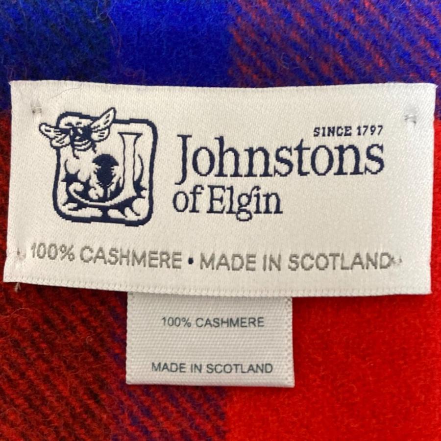 Johnstons of Elgin（ジョンストンズ オブ エルガン） 美品 カシミア100％ タータンチェック 大判マフラー ストール マフラー レッド レディース 古着 中古 : ブランド ...