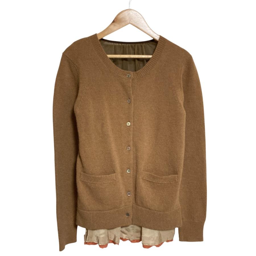 sacai サカイ カーディガン レディース 【古着】【中古】 sacai（サカイ） 異素材切替 カーディガン 2 ブラウン レディース 古着