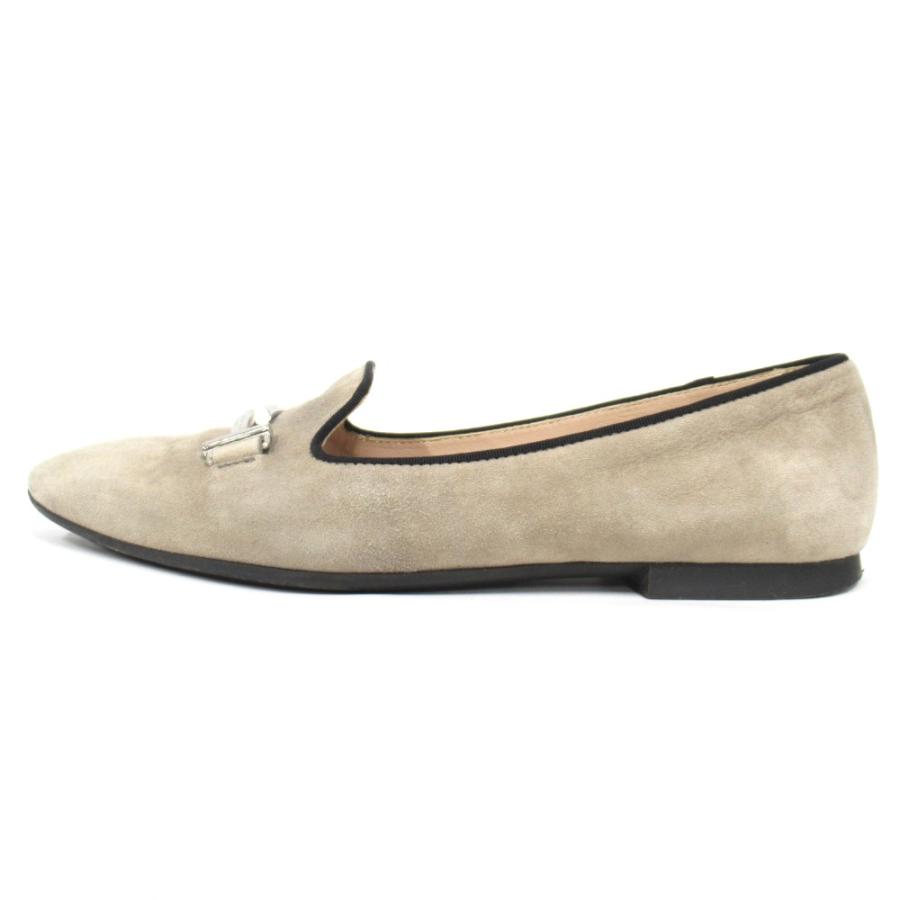 TOD'S トッズ スエードレザー ダブルT ローファー シューズ スリッポン 靴 サイズ37 24cm グレー レディース 古着 中古 : ブランド古着のリュクス - 通販 - Yahoo ...