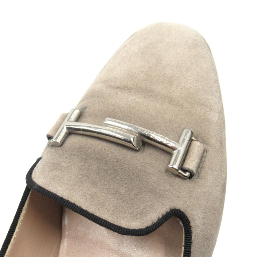 TOD'S トッズ スエードレザー ダブルT ローファー シューズ スリッポン 靴 サイズ37 24cm グレー レディース 古着 中古 : ブランド古着のリュクス - 通販 - Yahoo ...