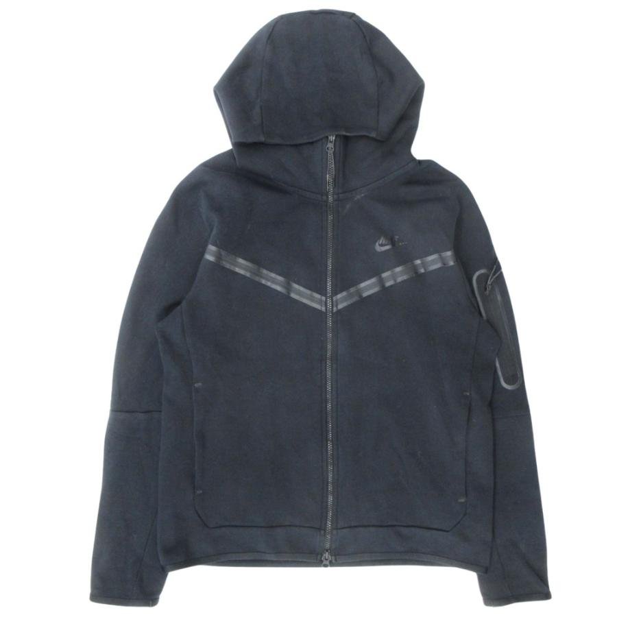 NIKE 良品 ナイキ テックフリース ジップアップ パーカー スウェット ジャケット ブルゾン ロゴ CU4490-010 サイズL 黒 ...