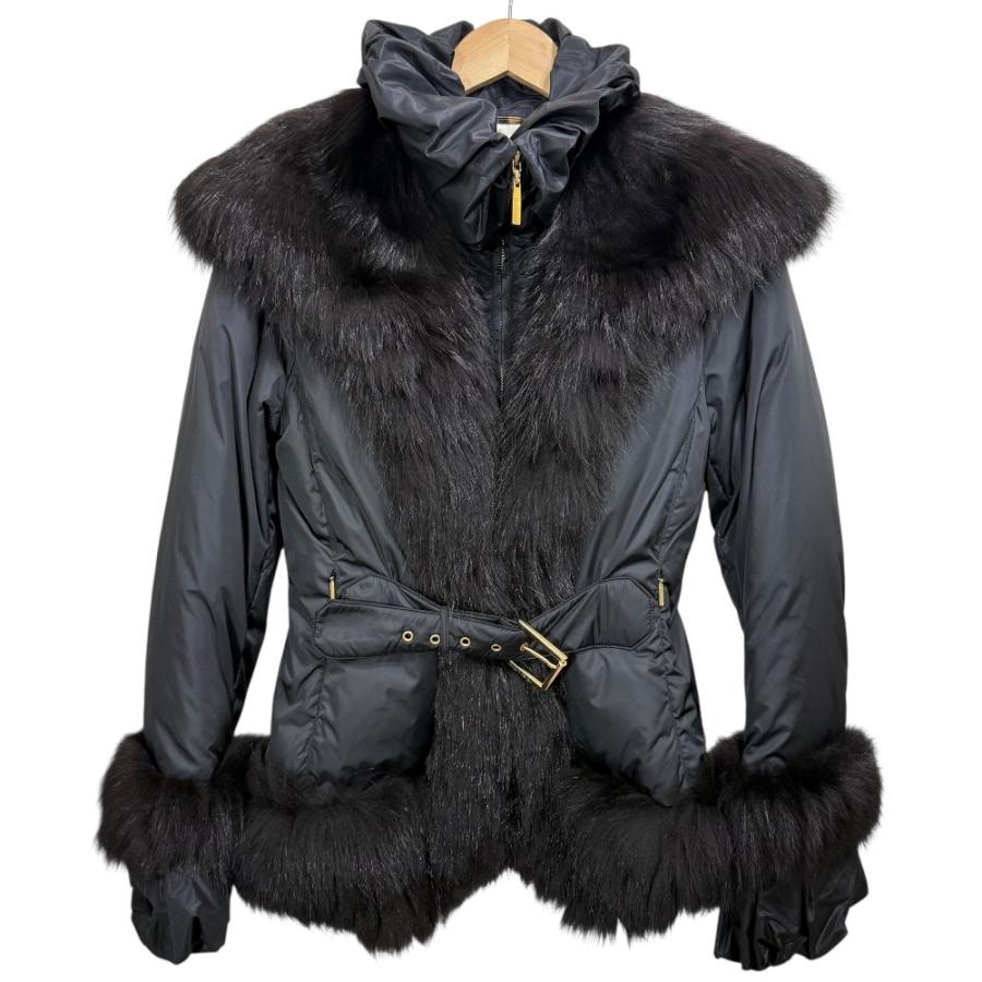 roberto cavalli 美品 ロベルトカヴァリ フォックスファー ベルテッド ダウンジャケット 42 ブラック レディース 古着 中古 : ブランド古着のリュクス - 通販 ...