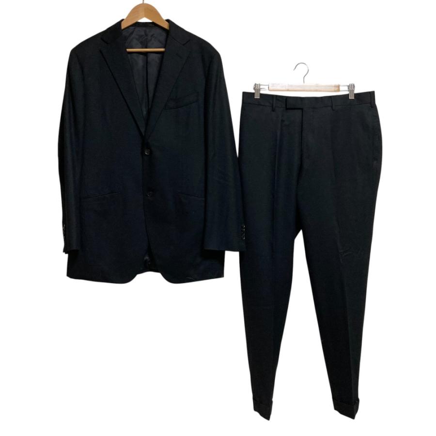 美品 Y-style ワイスタイル カノニコ生地 Super120's シングルジャケット スラックス スーツ セットアップ サイズ50 88cm ブラック メンズ 古着 中古 : ブランド ...