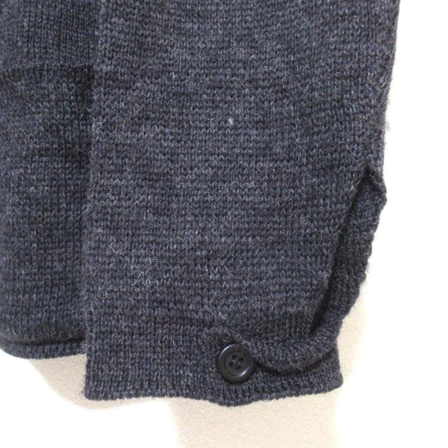 INVERALLAN（インバーアラン） 美品 シップス別注 ジップアップ ブリティッシュウール ニットジャケット サイズ42 チャコールグレー ...