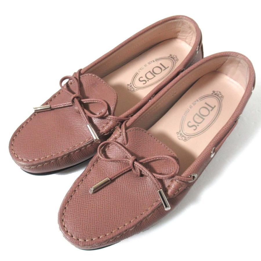 美品 TOD'S トッズ ゴンミーニ レザー ドライビングシューズ デッキシューズ モカシン 35サイズ 22cm相当 ピンクブラウン レディース 古着 中古 : ブランド古着のリュクス ...