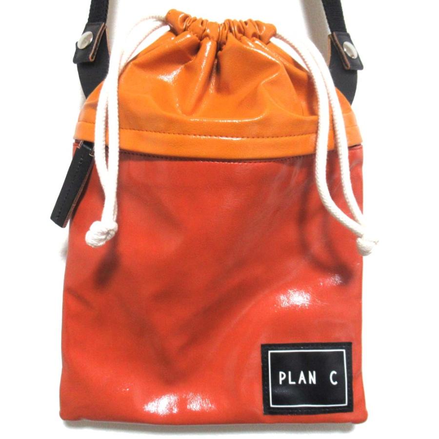 美品 PLAN C プランシー パテントレザー ドローストリング ショルダーバッグ バイカラー オレンジブラウン系 メンズ レディース 古着 中古 : 30007643018 : ブランド古着 ...