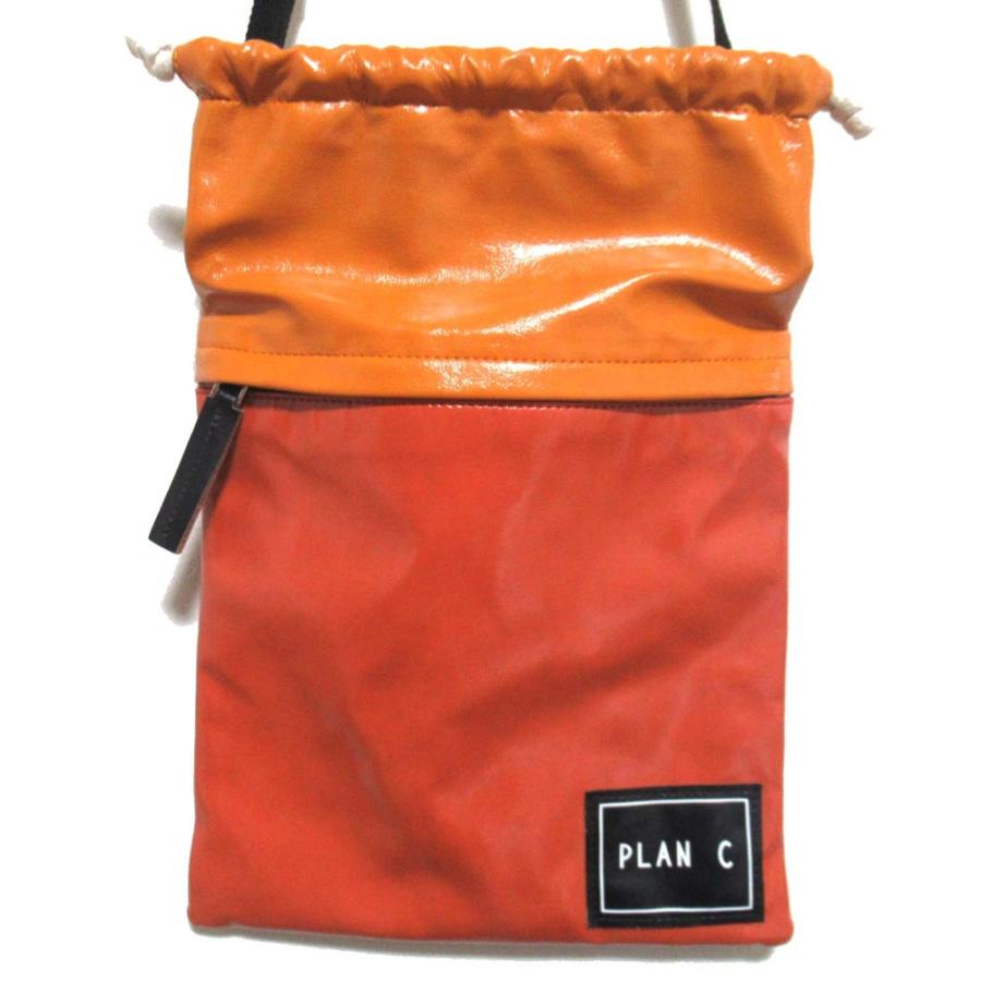 美品 PLAN C プランシー パテントレザー ドローストリング ショルダーバッグ バイカラー オレンジブラウン系 メンズ レディース 古着 中古 : 30007643018 : ブランド古着 ...