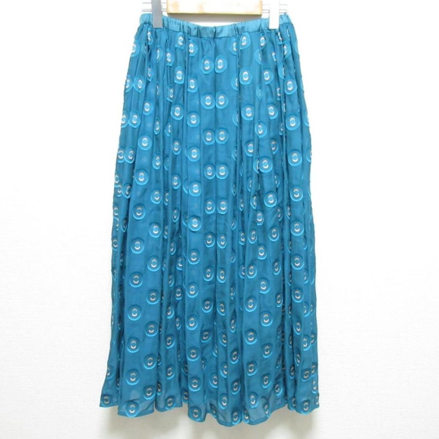 DRAWER 美品 Drawer ドゥロワー シルクブレンド 総柄 シアーロング ギャザー スカート 6524-299-1628 サイズ36 ブルー系 レディース 古着 中古 : ブランド古着 ...