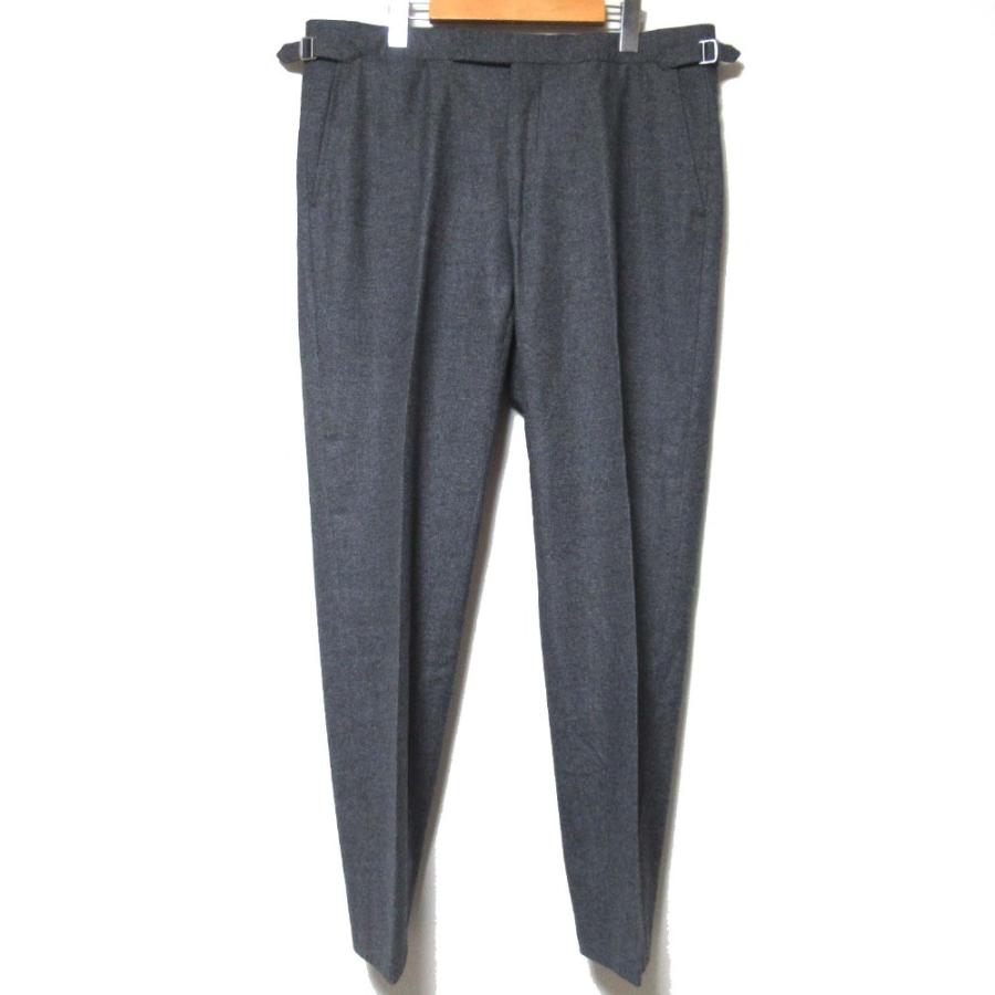 美品 Ermenegildo Zegna COUTURE エルメネジルドゼニア クチュールライン ウール カシミヤブレンド スラックスパンツ 7-52R グレー メンズ 古着 中古 ...