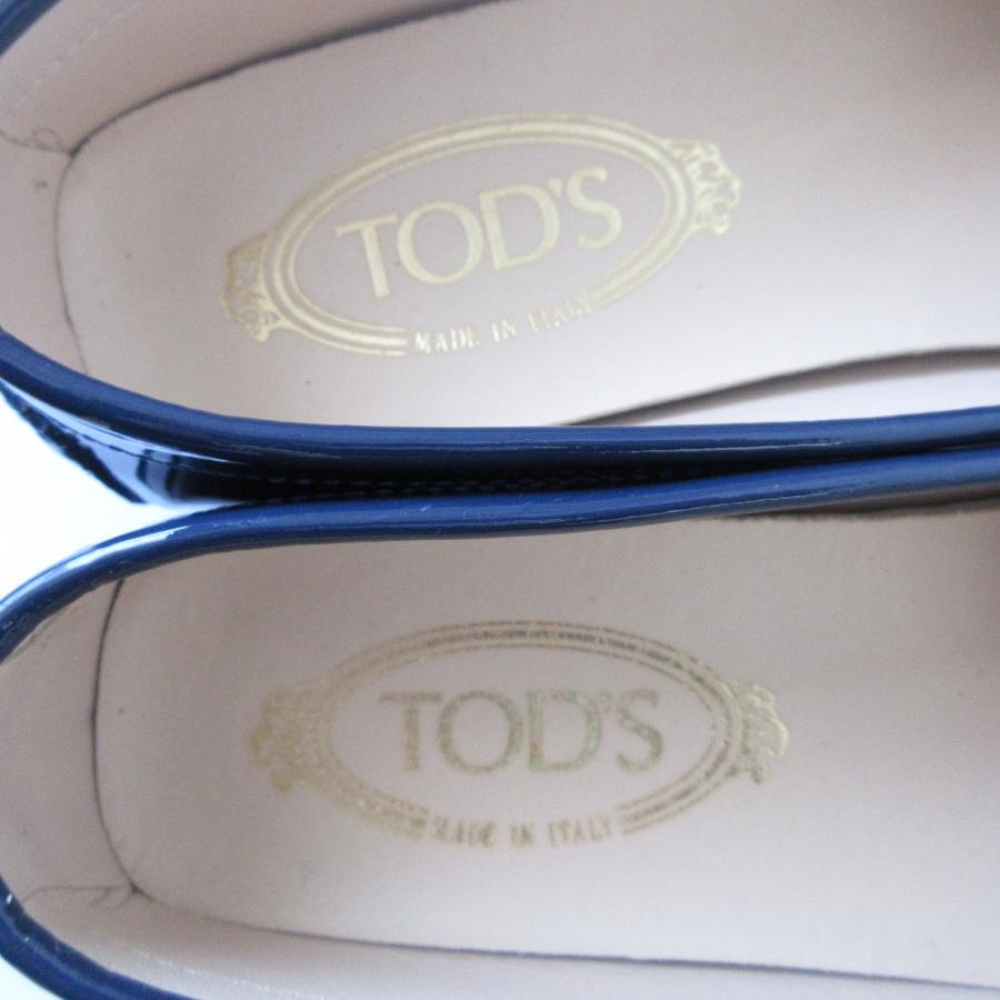 美品 TOD'S トッズ ダブルT パテントレザー ドライビングシューズ ローファー 37 23.5cm相当 ネイビー レディース 古着 中古 : ブランド古着のリュクス - 通販 ...