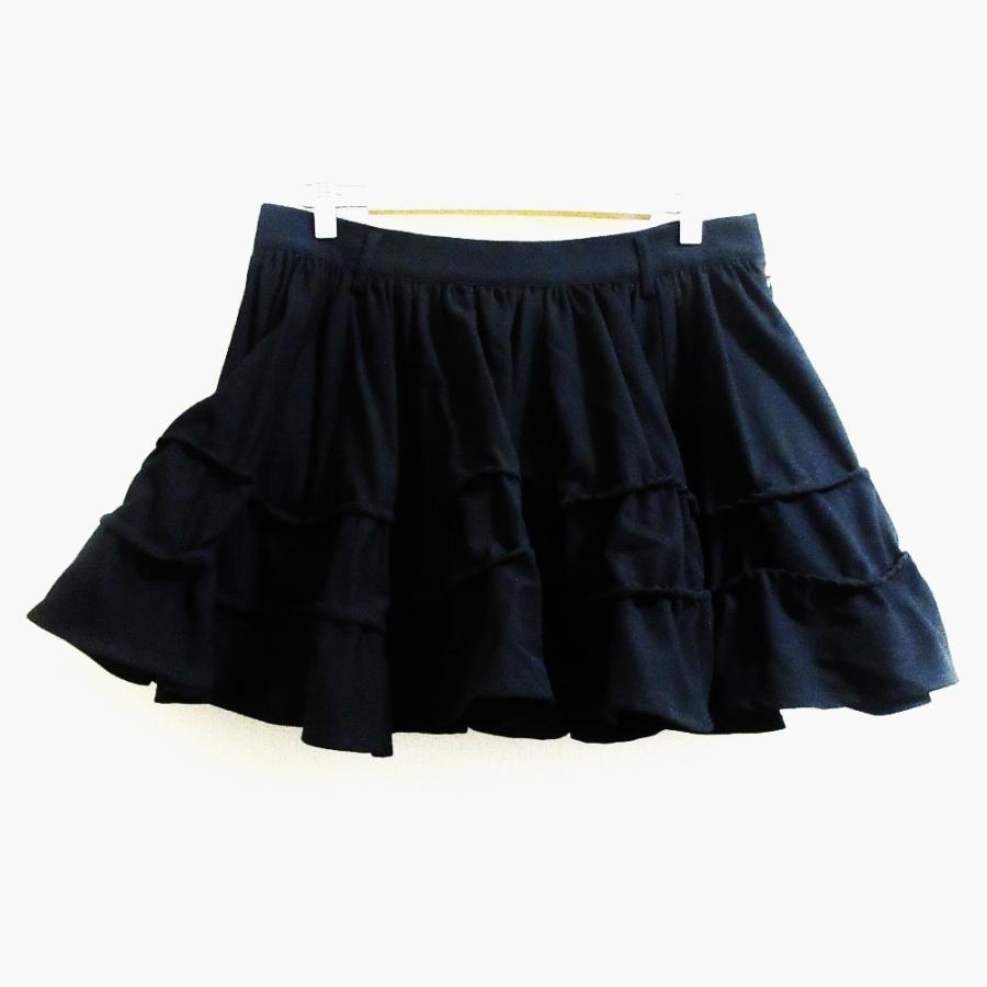 LIMI feu 美品 リミフゥ ウール100％ ワイヤースカート LE-S14-100 サイズM ブラック レディース 古着 中古 ...