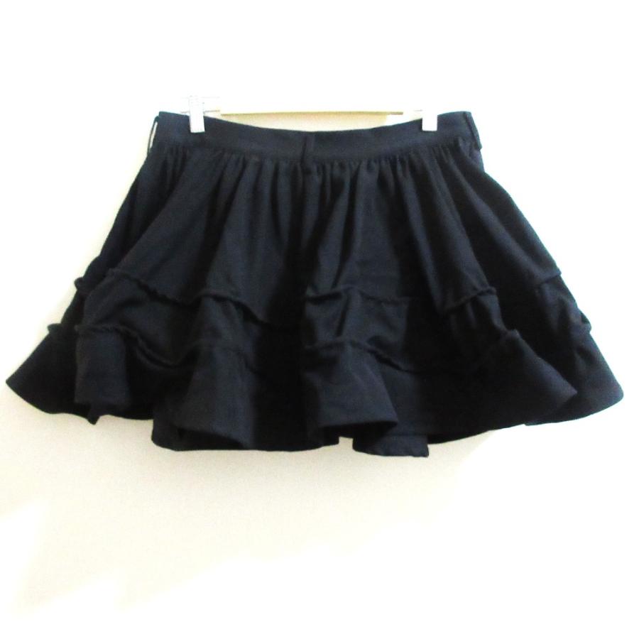 LIMI feu 美品 リミフゥ ウール100％ ワイヤースカート LE-S14-100 サイズM ブラック レディース 古着 中古 ...
