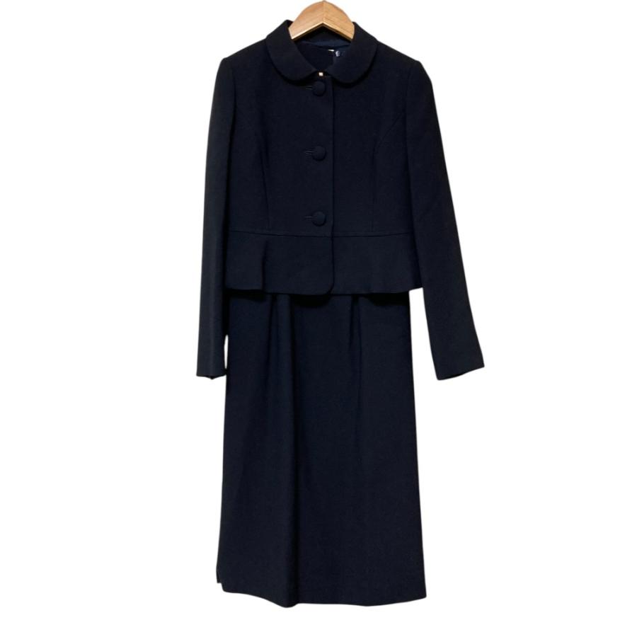 YUKI TORII 美品 ユキトリイ 丸襟 ジャケット ワンピース スーツ アンサンブル 7AR ネイビー レディース 古着 中古 : ブランド古着のリュクス - 通販 - Yahoo!ショッピング