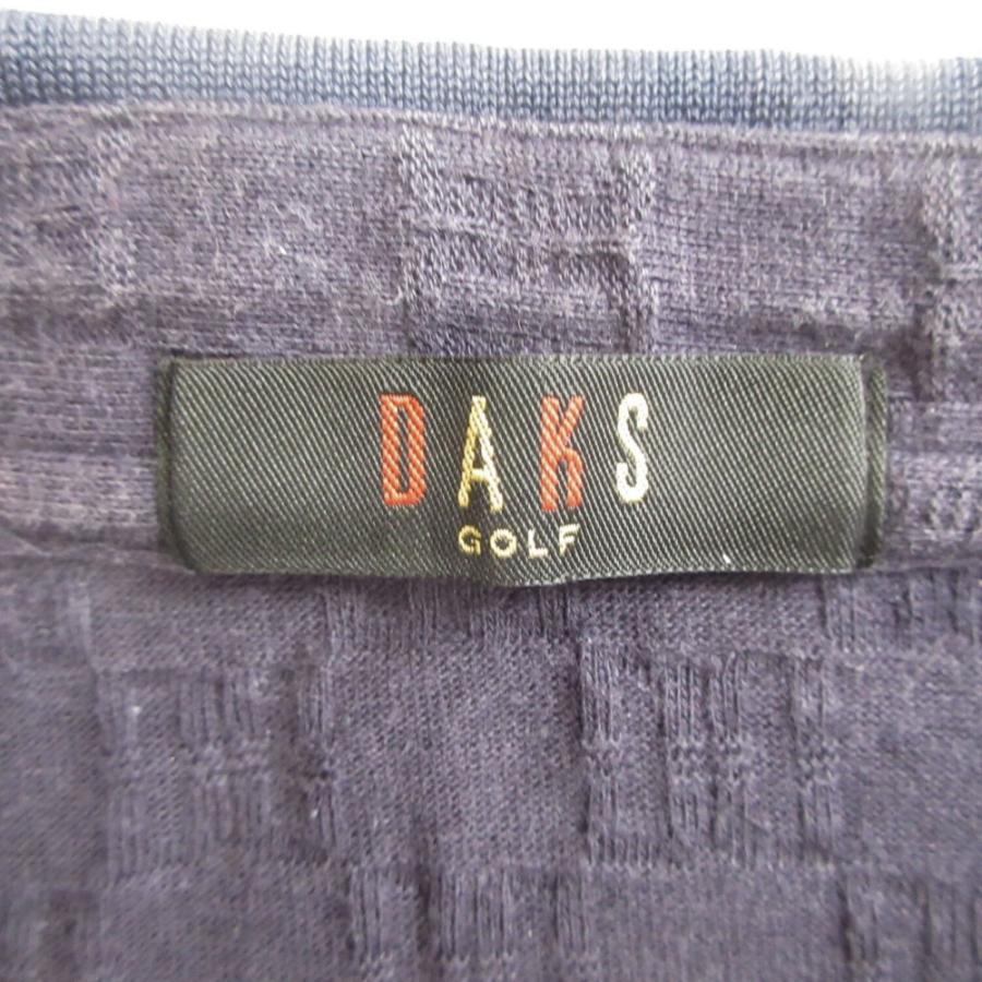 DAKS 良品 GOLF ダックス ゴルフ ウェア ポロシャツ コットンジャガード カットソー 長袖 ハーフジップ ロゴ サイズM 紺 ネイビー レディース 古着 中古 : ブランド古着の ...