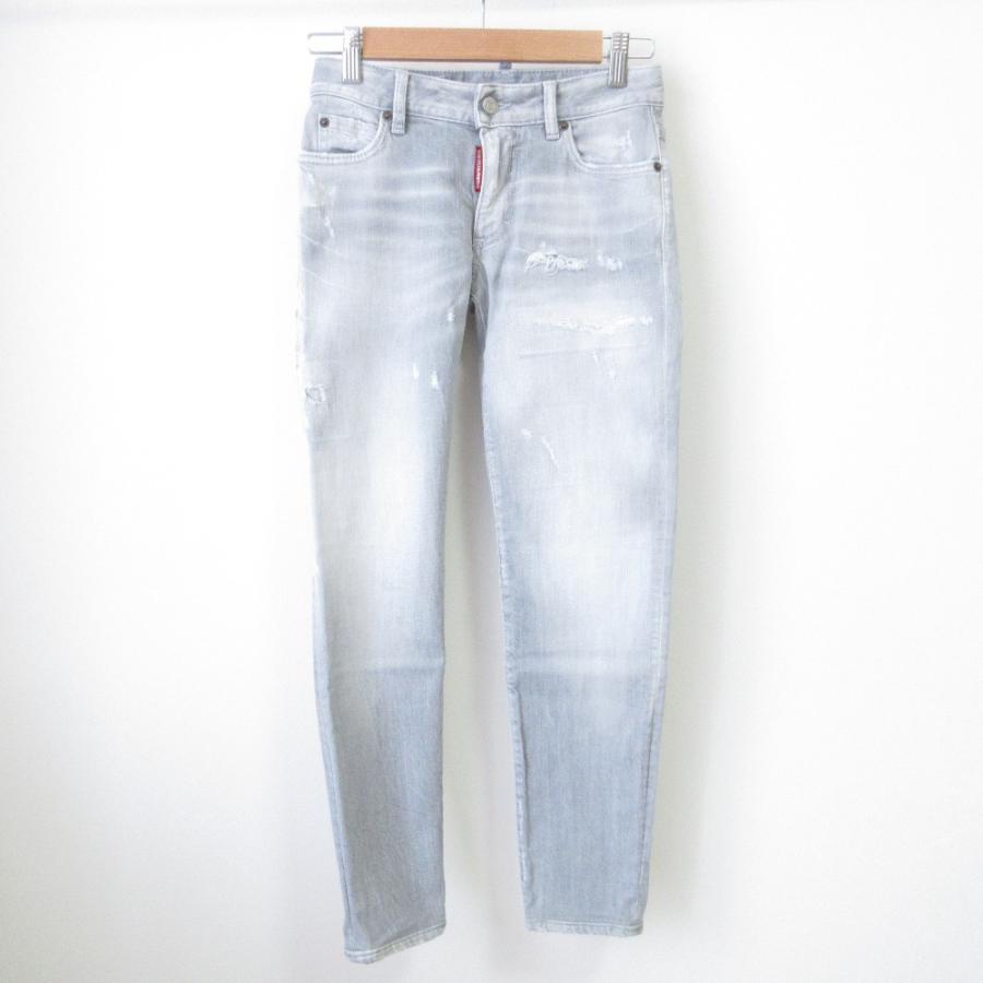 DSQUARED2 美品 25SS ディースクエアード JENNIFER ストレッチ ダメージ加工 デニムパンツ ジーンズ 34 グレー レディース 古着 中古 : ブランド古着のリュクス ...