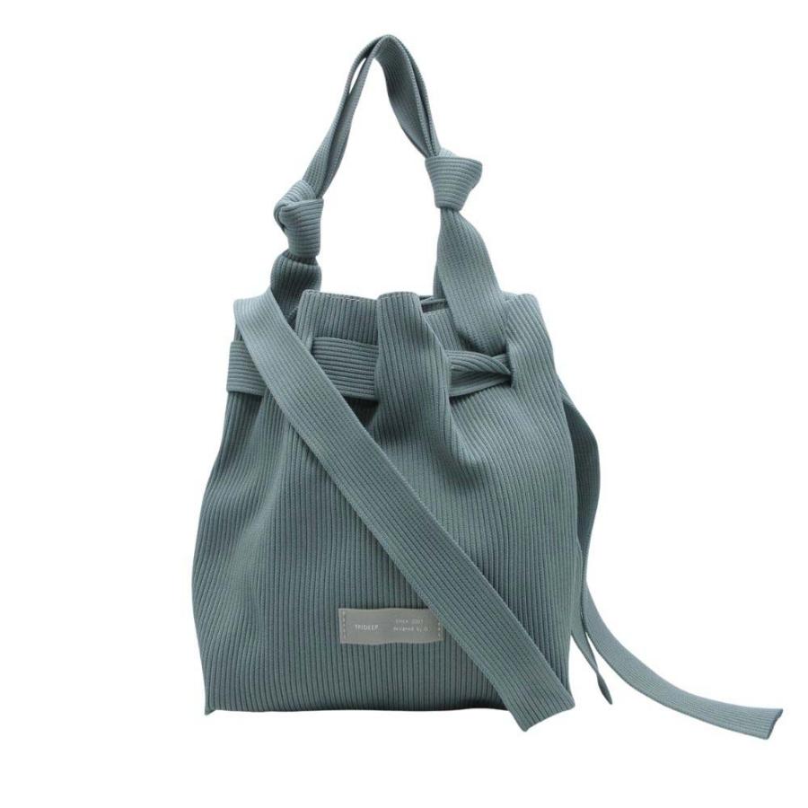 新品同様 TRIDEEP トライディープ リブニット ショルダー トート ハンドバッグ 2way 巾着 カバン 鞄 スモーキーグリーン レディース 古着 中古 : ブランド古着のリュクス ...