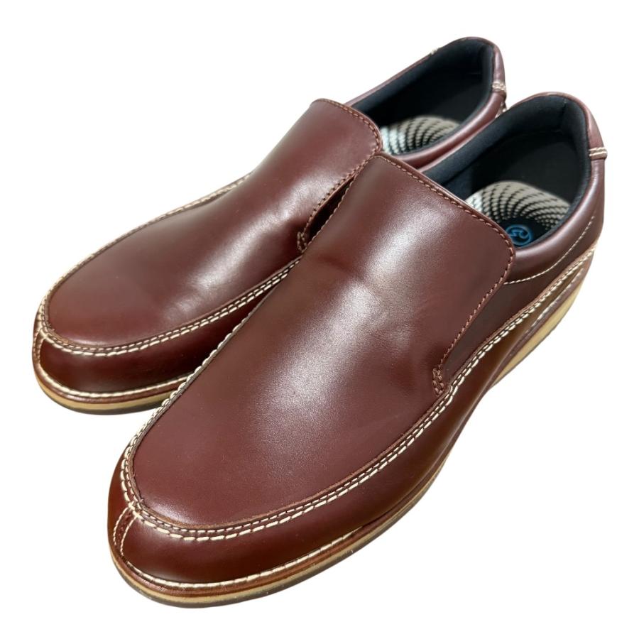 REGAL 美品 Regal Walker リーガルウォーカー N-flex 幅広 レザー スリッポン コンフォートシューズ 314W 25cm 3E ブラウン メンズ 古着 中古 ...