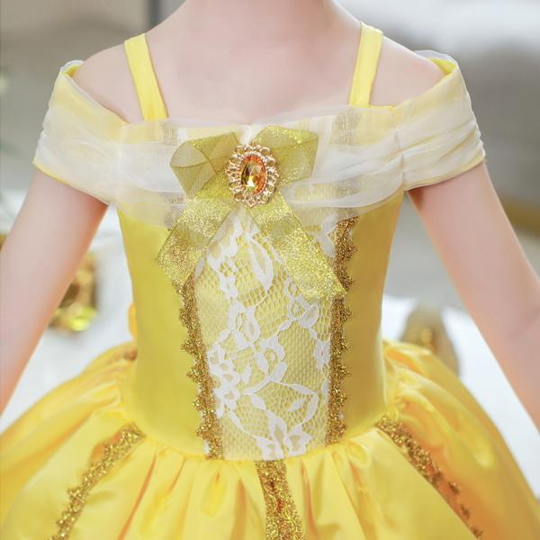 プリンセス ドレス お姫様ドレス 美女と野獣 ベル気分 イエロー プリンセス ドレス お姫様ドレス 美女と野獣 ベル気分 イエロー