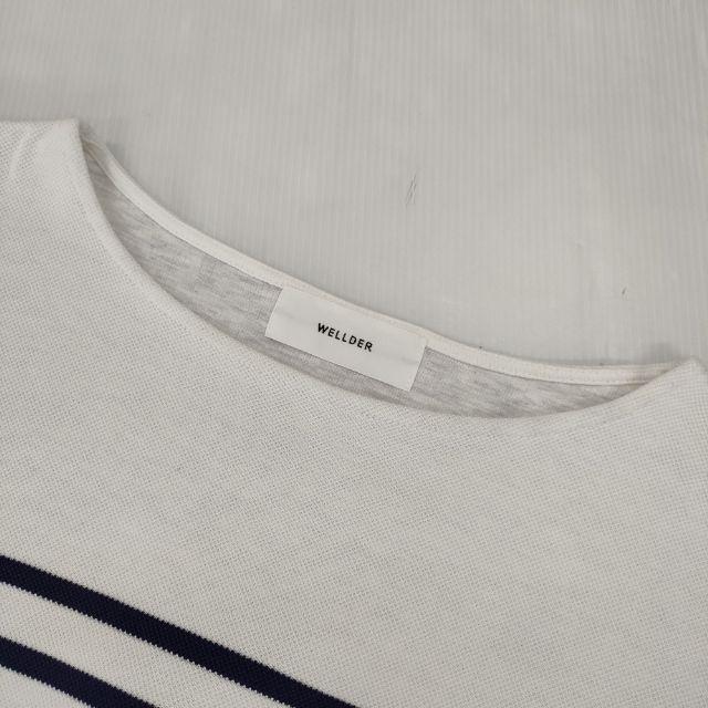 WELLDER Dual Layered Border Long Sleeve ボーダー 長袖Tシャツ カットソー ロンT ホワイト ネイビー ...