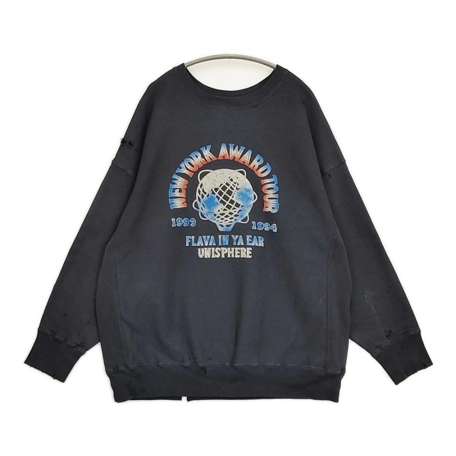 BOWWOW UNISPHERE SWEATSHIRTS 定価28600円 ダメージ加工 サイズXL スウェット ブラック バウワウ 6 ...