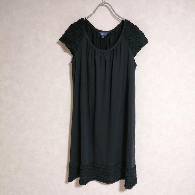 APPENA フリル サイズ38 リヨセルシルク ワンピース ブラック アペーナ 3-0707S 218502 : ブランド古着の専門店 ...