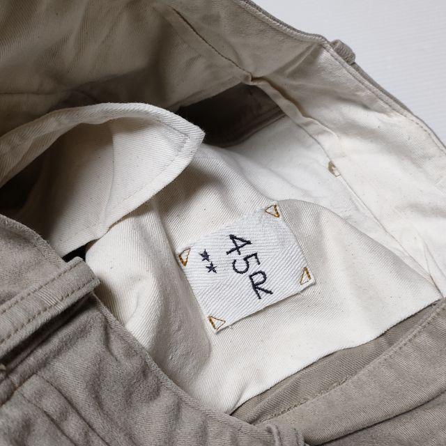 45R 45R/45rpm モールスキンの908チーゴパンツ パンツ グレージュ フォーティーファイブアールピーエム 3-0906T 219464 : ブランド古着の専門店 ジージー - 通販 ...