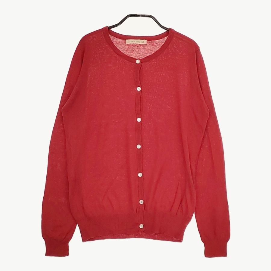 studio clip 新品 CMハイGニットCNカーデ クルーネック カーディガン レッド スタディオクリップ 4-1030M 237285 ...