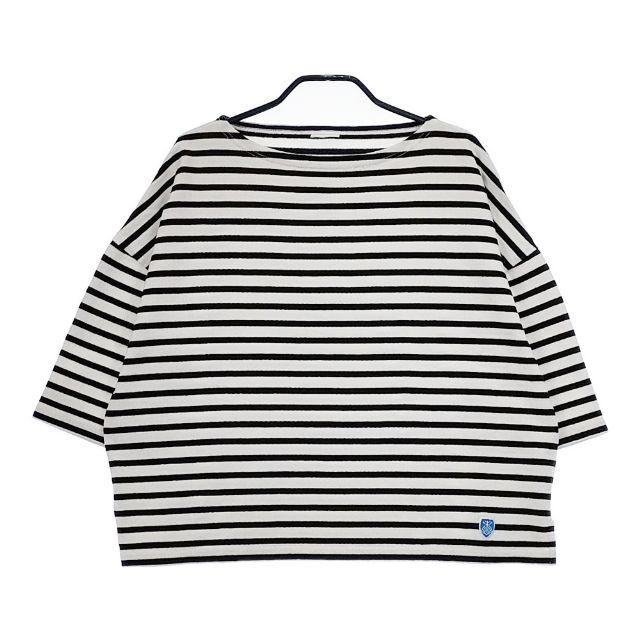 ORCIVAL ボーダー ワイド フランス製 カットソー ホワイト ブラック オーシバル/オーチバル 5-0405S 244571 ...